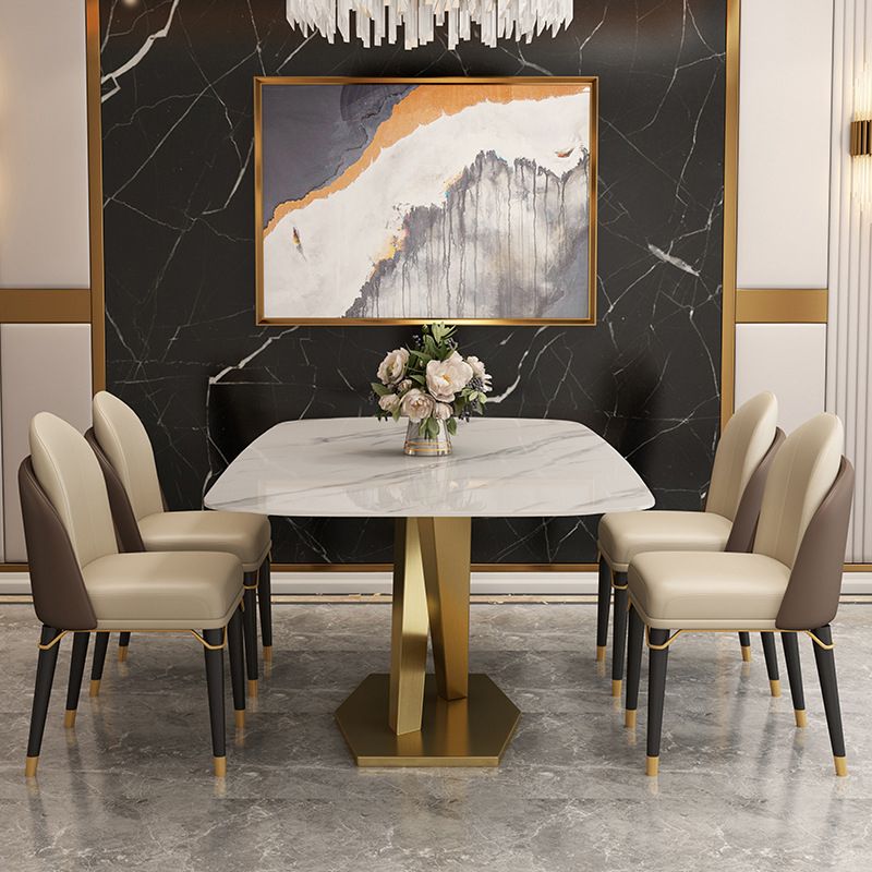 Amazing Luxury Modern Rectangle White Marble Dining Table – Saajawat