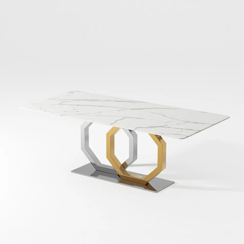 Modern Jenpeg White Marble Dining Table – Saajawat