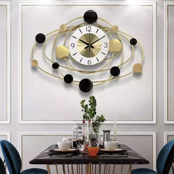 Splendid Golden Design Metal Wall Clock – Saajawat