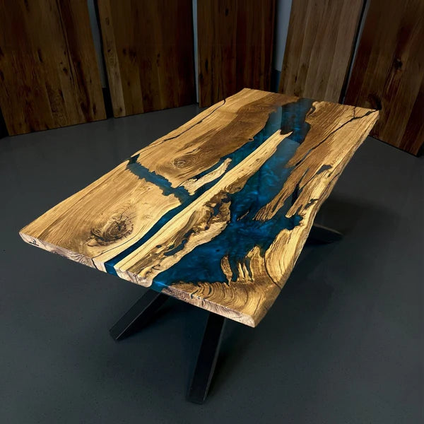 Wild Rive Epoxy Resin Dining Table – Saajawat