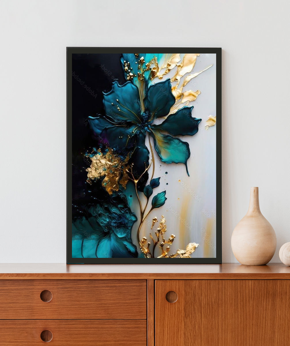 Blue Flower Acrylic LED Light Wall Art – Saajawat