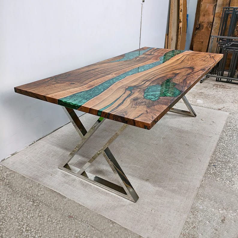 Forest Love Epoxy Resin Dining Table – Saajawat
