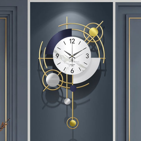 Gorgeous White and Golden Metal Wall Clock – Saajawat