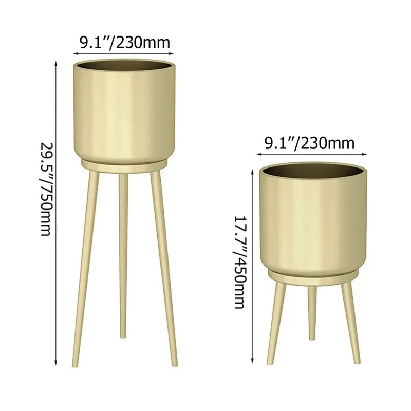 Nordic Metal Tripod Plant Stand Removable Planter Pot (Set of 2) – Saajawat