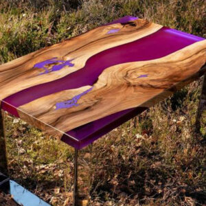 Gorgeous Pink Lake Epoxy Resin Dining Table – Saajawat