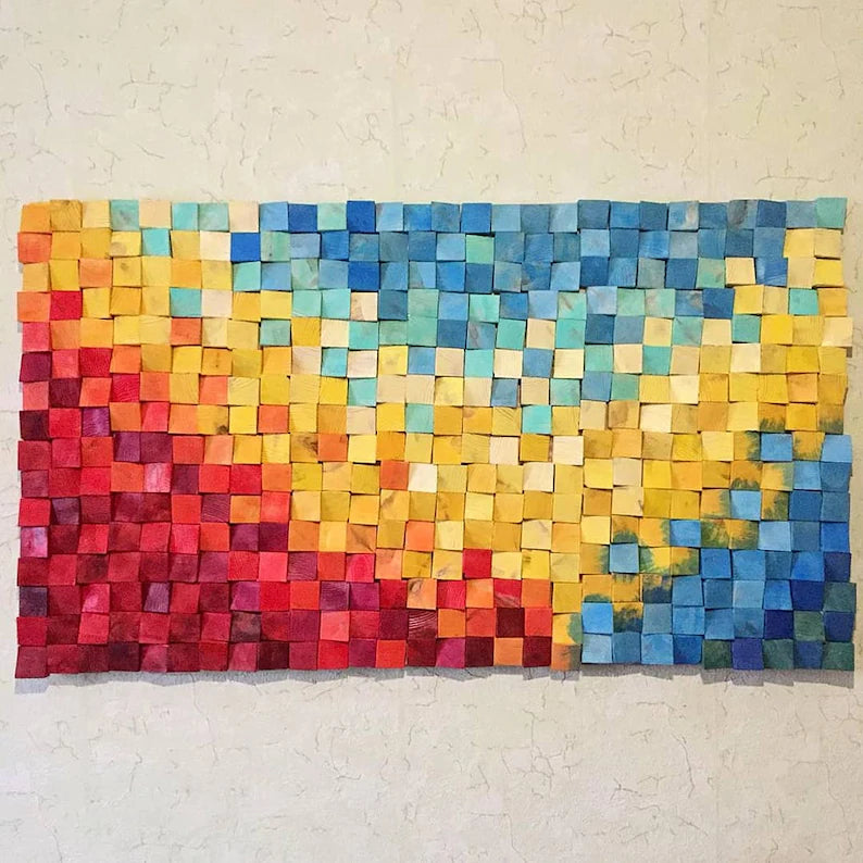 Solar Eclipse Wood Mosaic Wall Decor – Saajawat