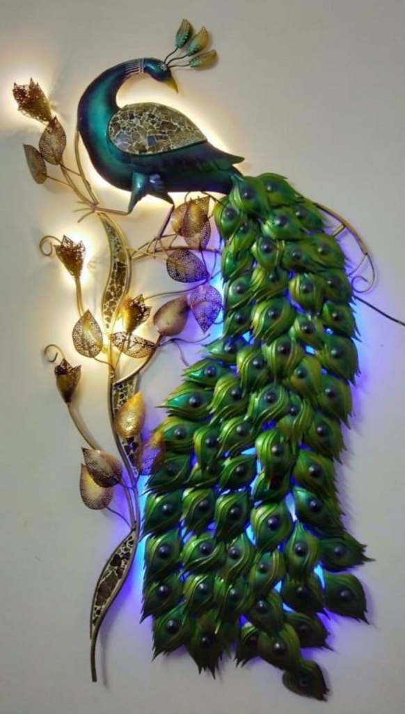 Peacock Design Metal Wall Hanging – Saajawat