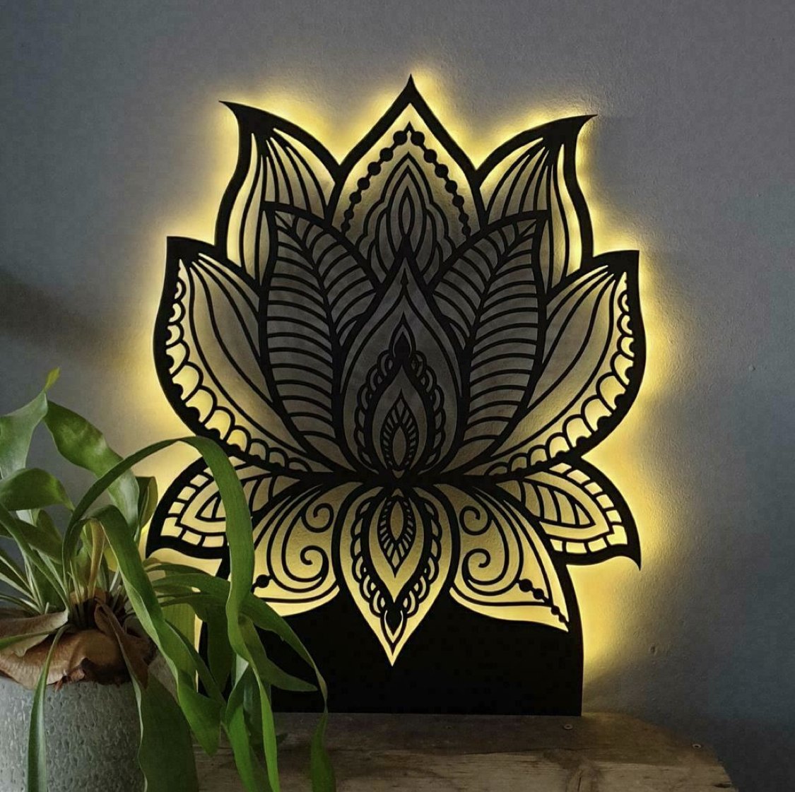 Metal LED Lotus Flower Wall Hanging – Saajawat